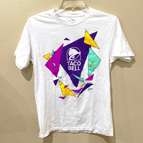 Tops | Taco Bell Geometric Shape Color Block 8s 90s Vibe Cotton Shirt ...